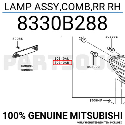 8330B288 Genuine Mitsubishi LAMP ASSY,COMB,RR RH | eBay