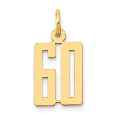 14K Gold Small Elongated Number 60 Charm | eBay