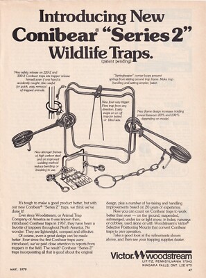 1979 Print Ad - Victor Woodstream Conibear Series 2 Wildlife Trap | eBay