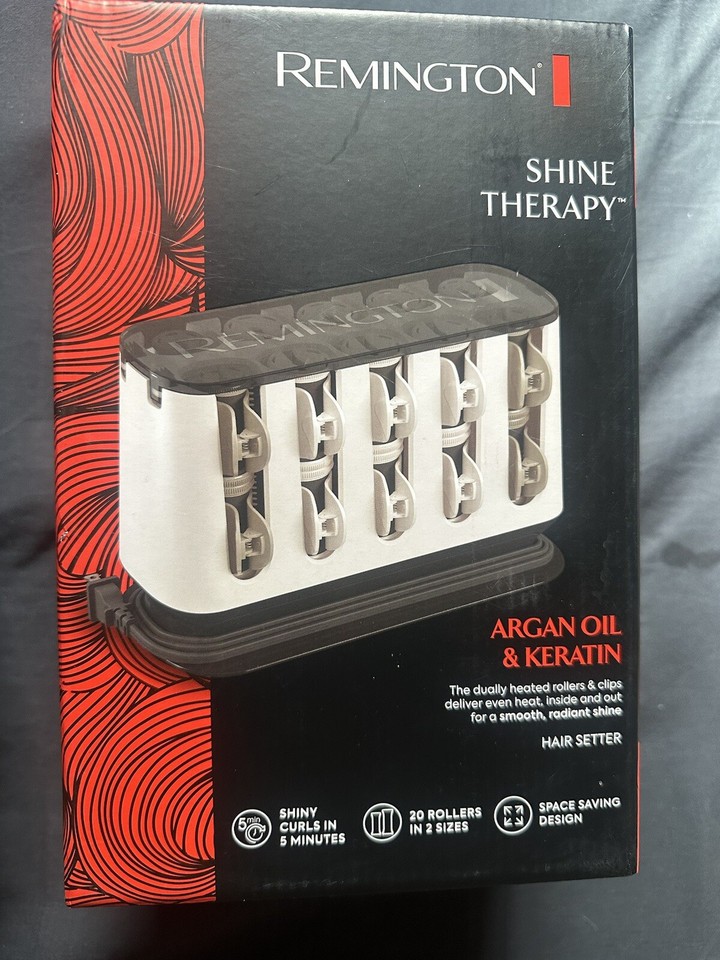 REMINGTON SHINE THERAPY Argan Oil & Keratin Treated Hair Setters Hot ...