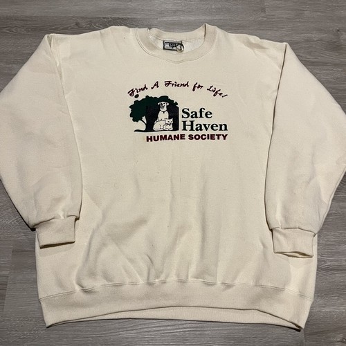 Vintage Safe Haven Humane Society Adoption Crewneck Sweatshirt Size XL ...