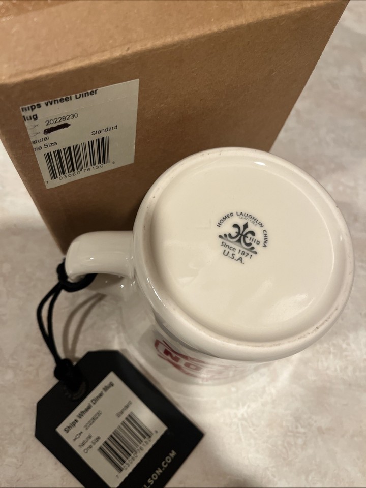 NIB NEW FILSON USA Ballard Ships Wheel Coffee Diner Mug NWT Homer ...