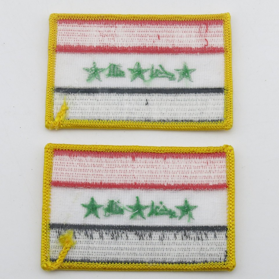 Iraqi Flag Patch Pair – 1991–2004 Design – Iraq War Era Military ...