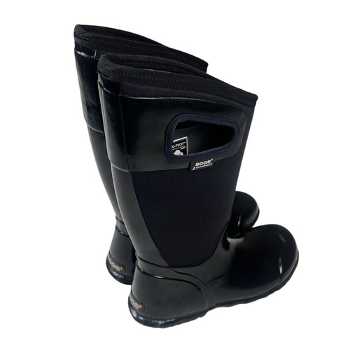 Bogs North Hampton Solid Shiny Black Pull-On Waterproof Boots Size 7 | eBay