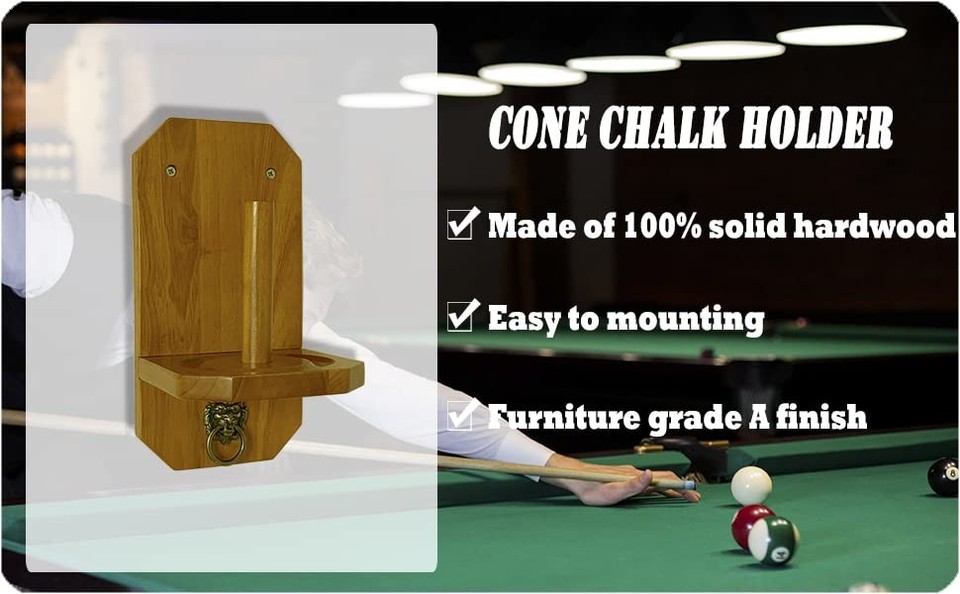 GACCO BILLIARDS Wall Mounted Cone Chalk Holder Pool Table Accessory ...