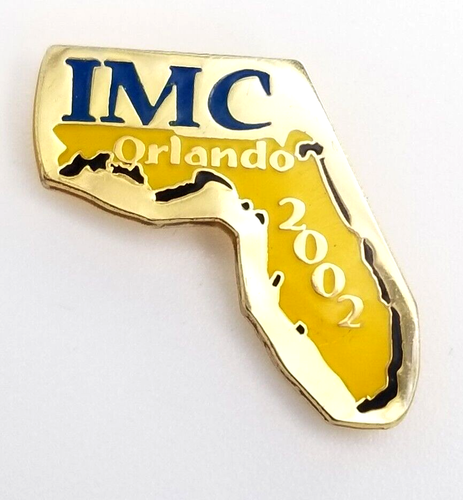 VTG IMC Orlando 2002 Florida Map Shaped Gold Tone Enamel Lapel Pin | eBay