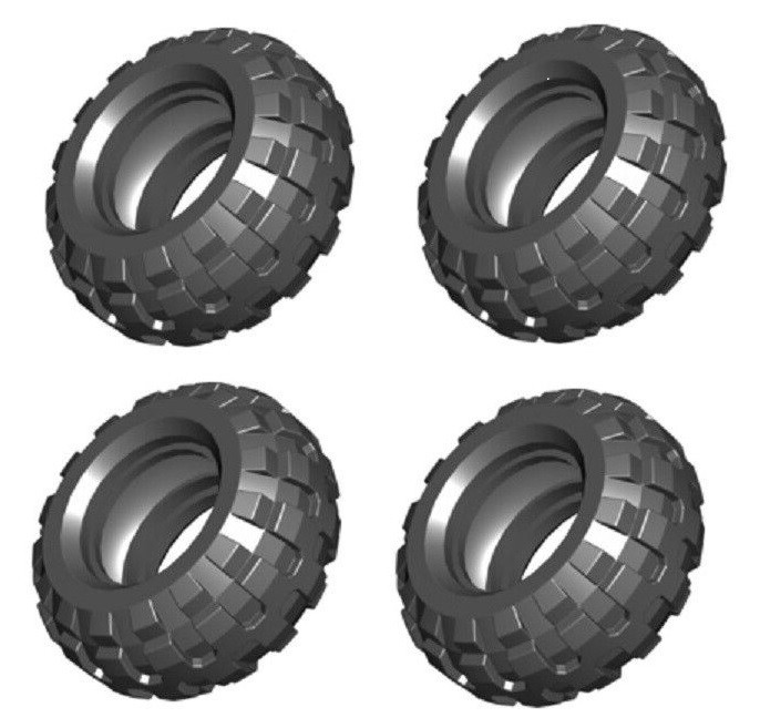 ☀️NEW Lego 56x26 Technic Balloon Tires LOT OF 4 Wheels NXT Mindstorms ...
