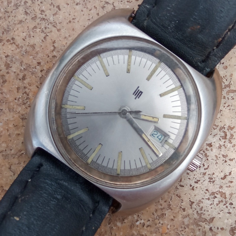 LIP Vintage Manual Wind Stainless Steel Mid-Size Case 34mm Wristwatch ...