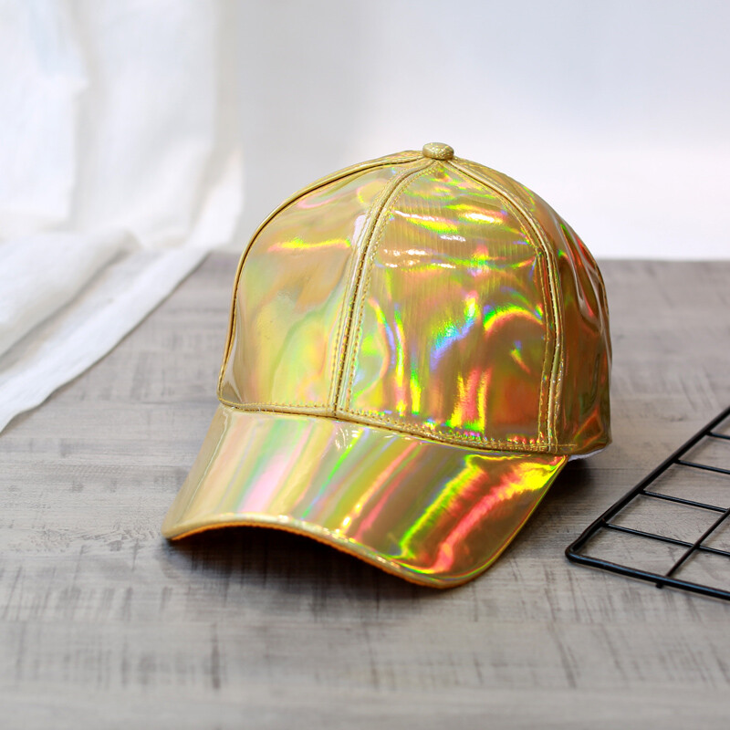 Men Women Unisex Cap Laser Metallic Baseball Hat Dance Party Hip Hop ...