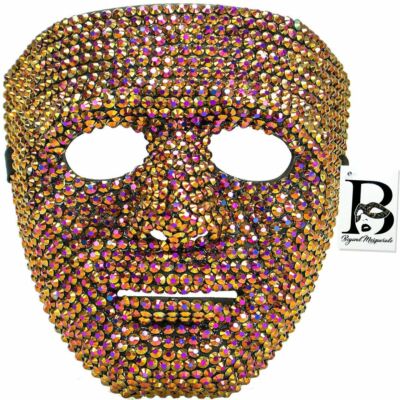 Rhinestone Krump Dance Mime Masquerade Mask Full Face Mask Iridescent ...