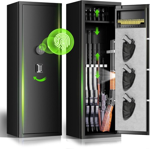 Fingerprint Rifle Gun Safe, 10-15 Gun Safes For Home Rifle And Pistols ...