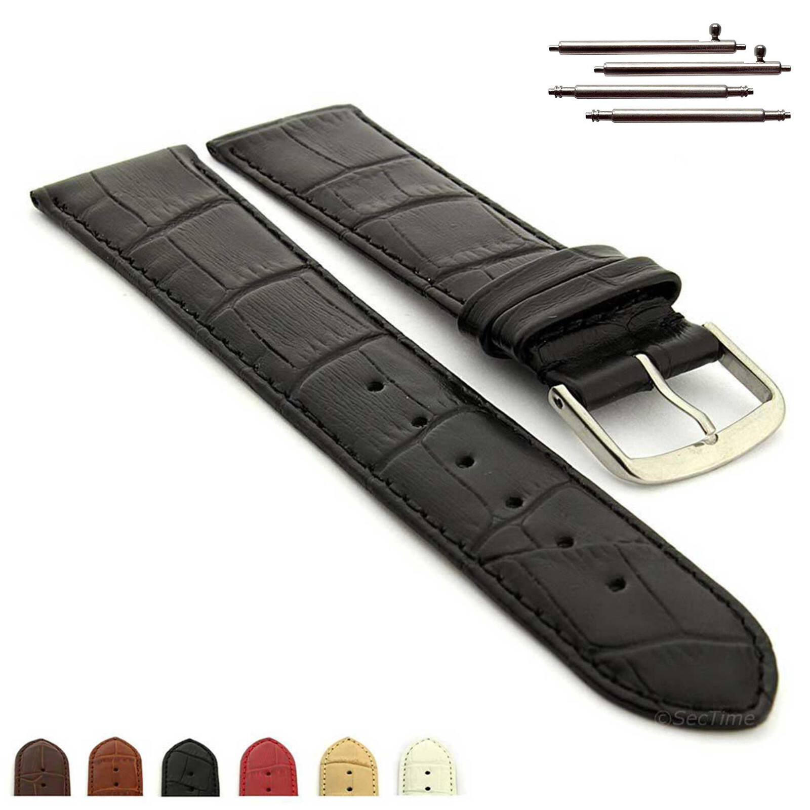 Extra Short Genuine Leather Watch Strap Band 16 18 20 22 Croco ...