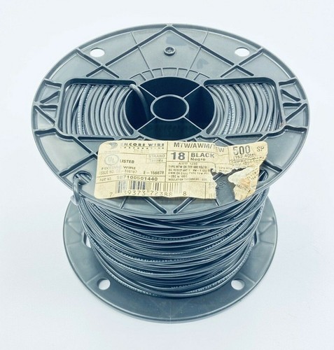 UNUSED ENCORE WIRE 187100501440 BLACK COOPER CABLE MTW/AWM/TEW 18-GAUGE ...