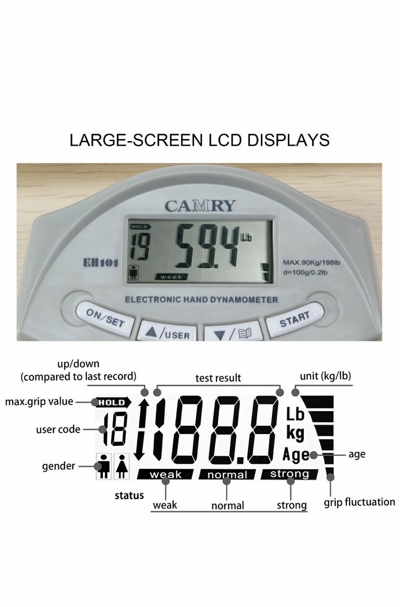 Camry Digital Hand Dynamometer Grip Strength Merement Meter ...