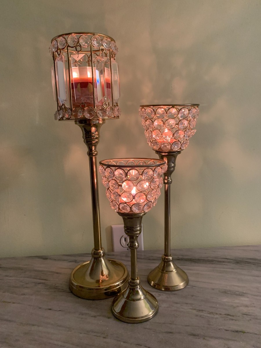 Metal And Crystal Candelabras With Prisms Antique Victorian Candelabra