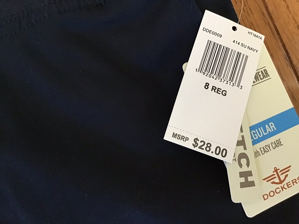 NWT DOCKERS Girls Shorts SZ 8 Regular Stretch Knit Waist School Blue ...