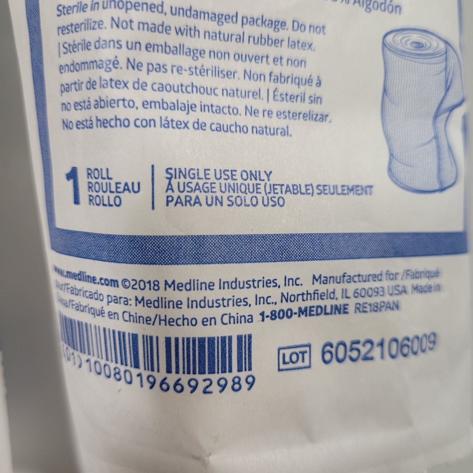 Medline Bulkee II Gauze Bandage NON25865 6 Ply 4.5"x4.2yds. for sale ...