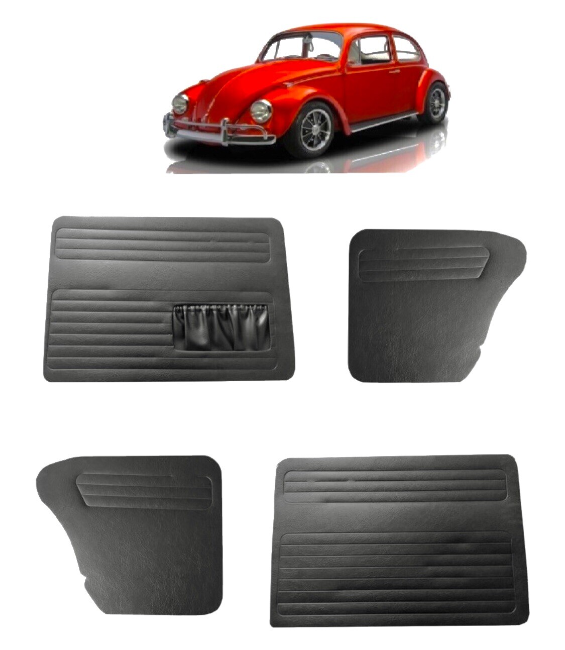 1963-1977 VW Beetle Door Panel Door Lining Electronic Sewing | Black ...