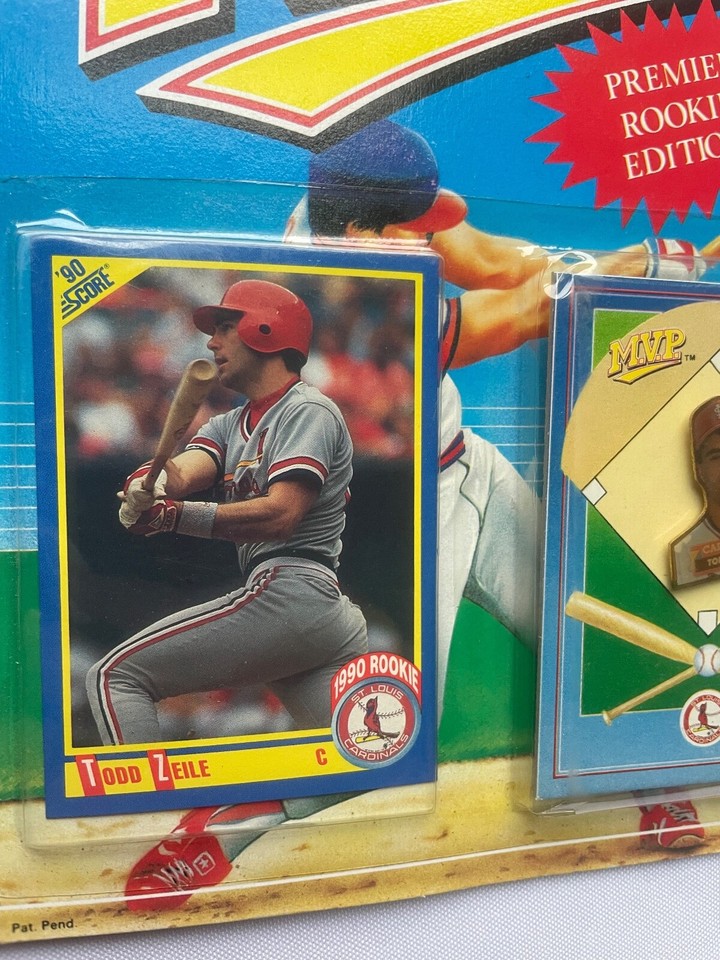 TODD ZEILE MVP Pin & Score Card (1990, ACE Novelty) St. Louis Cardinals ...