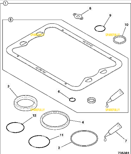 JCB PARTS - GENUINE JCB KIT BOTTOM GASKET TURBO ENG (PART# 320/09281 ...