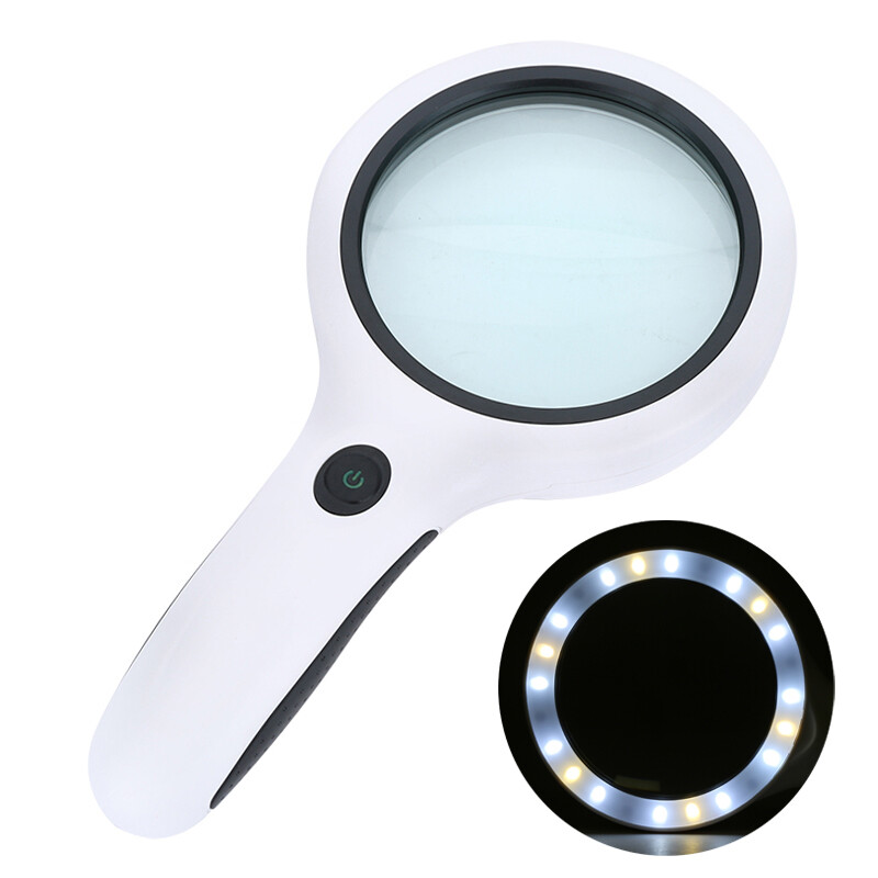 Hand Held 4X Magnifying Glass Zoomer Magnifier Gemstone Loupe With 18 ...