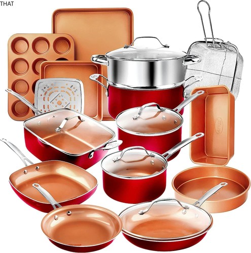 Gotham Steel 20 Pc Pots and Pans Set Nonstick Cookware + Bakeware Set ...
