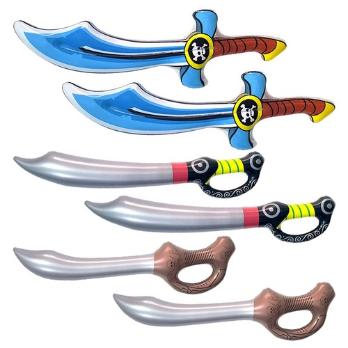 6 Pcs Funny Pirate Swords Toy Pvc Inflatable Props Playthings Cartoon ...