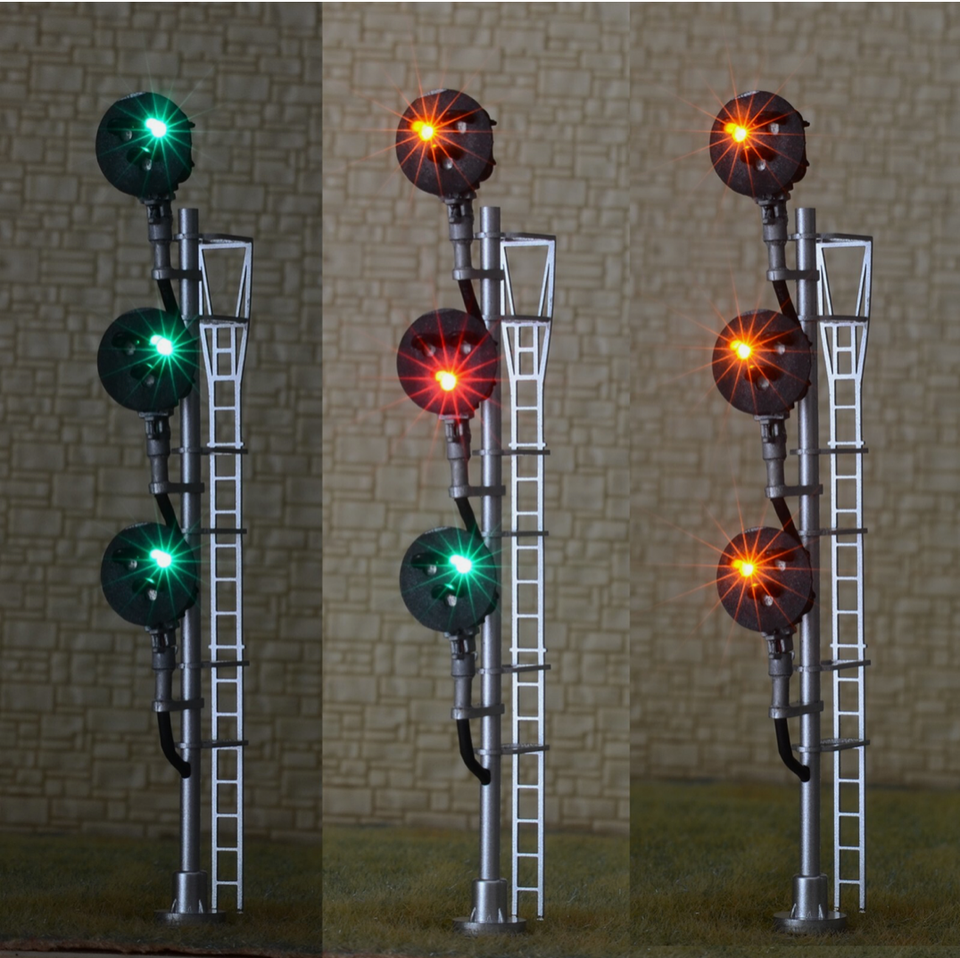 1 x HO scale model railroad 3-colors type G block signal steel 3 ...
