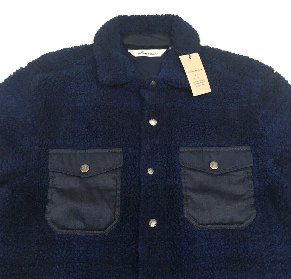 Peter Millar Sherpa Shearling Fur Golf Field Overshirt Shirt Jacket ...