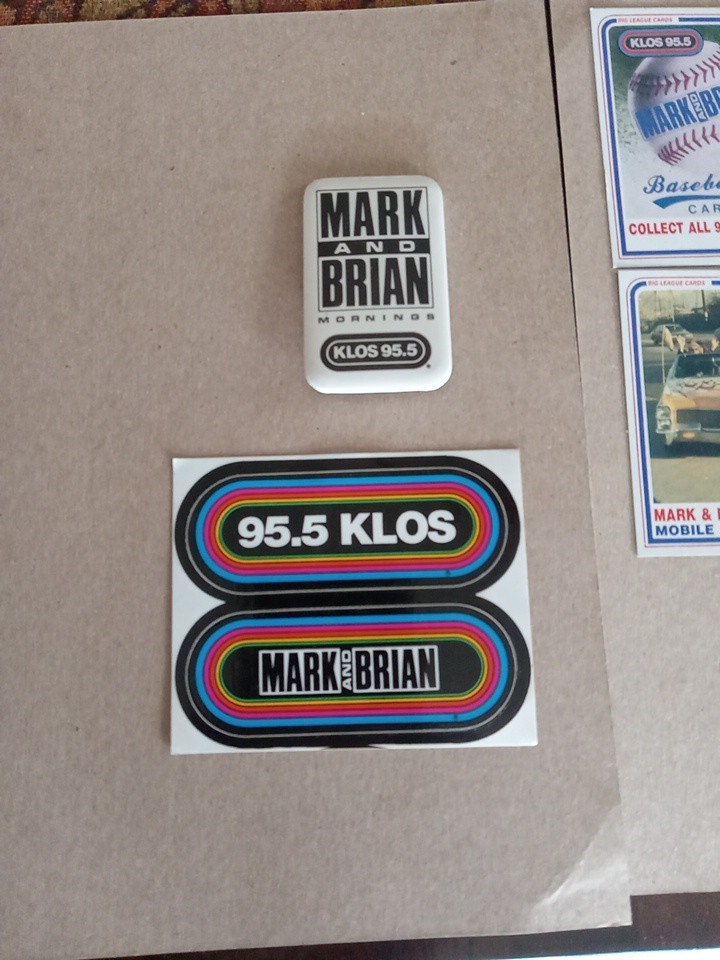95.5 KLOS Mark And Brian Stickers And Button Rare! | eBay
