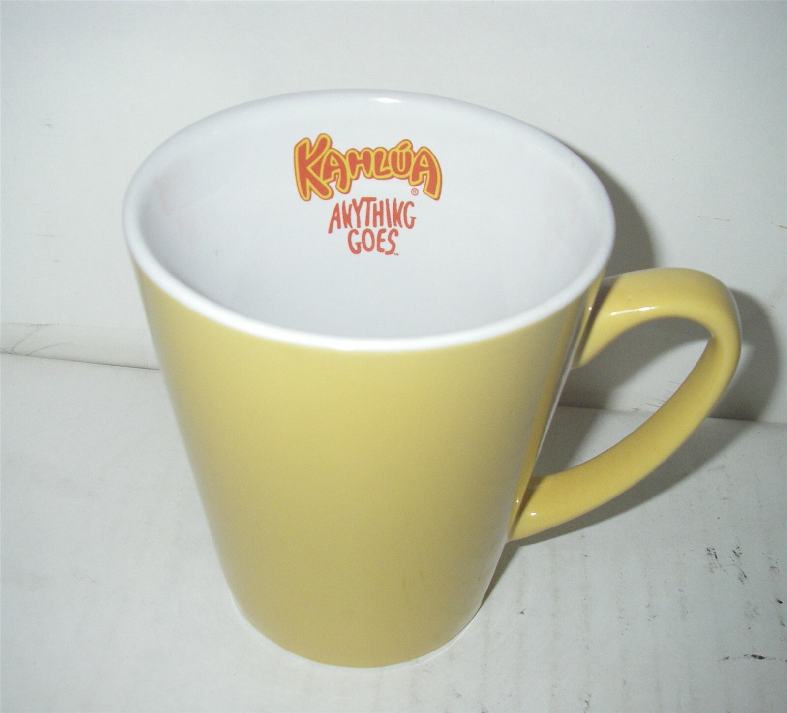 1999 MERCURY INTERNATIONAL KAHLUA ANYTHING GOES YELLOW MUG G1555 | eBay
