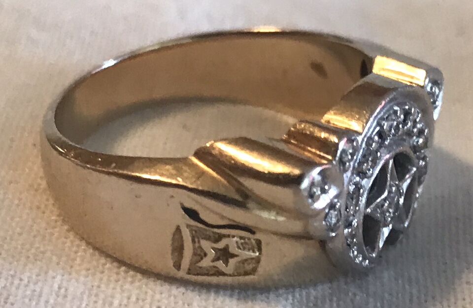 Vintage Estate Shriners 14k Gold Diamond Ring Size 11.25 | eBay