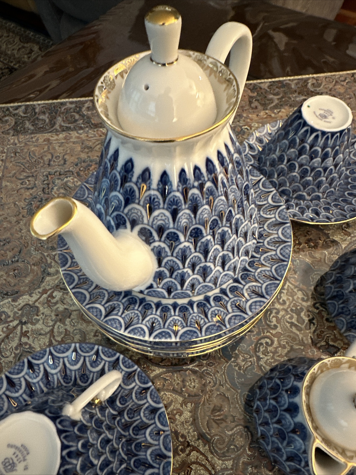 Lomonosov Imperial forget-me-not Tea Set for 6 | eBay