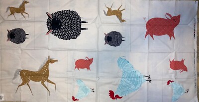 Moda Farm Charm panel Quilt Sew Fabric -2/3 yds Gingiber | eBay