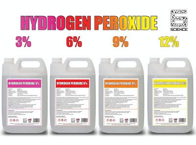 HYDROGEN PEROXIDE 3% 6% 9% 12% 5 LITRE SAME DAY DISPATCH UK MADE | eBay UK