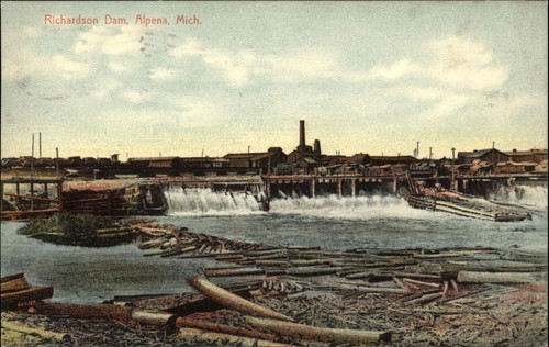 Alpena Michigan MI Richardson Dam 1908 Used Postcard | eBay