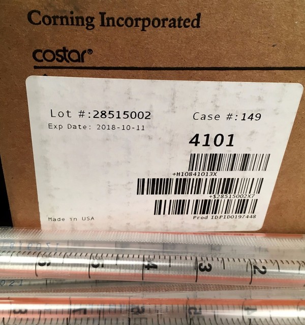 Costar 10ml Serological Pipette Graduated X 50 Sterile Corning 4101 for ...