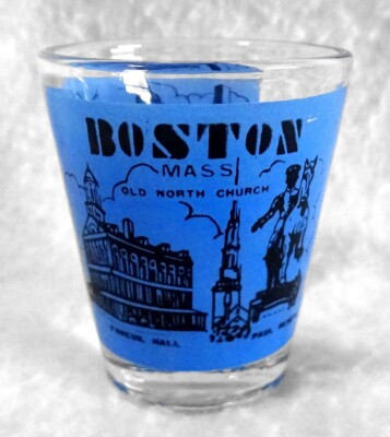 Boston Shot Glass City Monuments Blue Shooter 2-3/8" Jigger | eBay