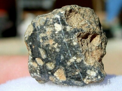 3.44 grams 15x15x9mm NWA 11303 Lunar Moon Meteorite w/ sanded, polished ...