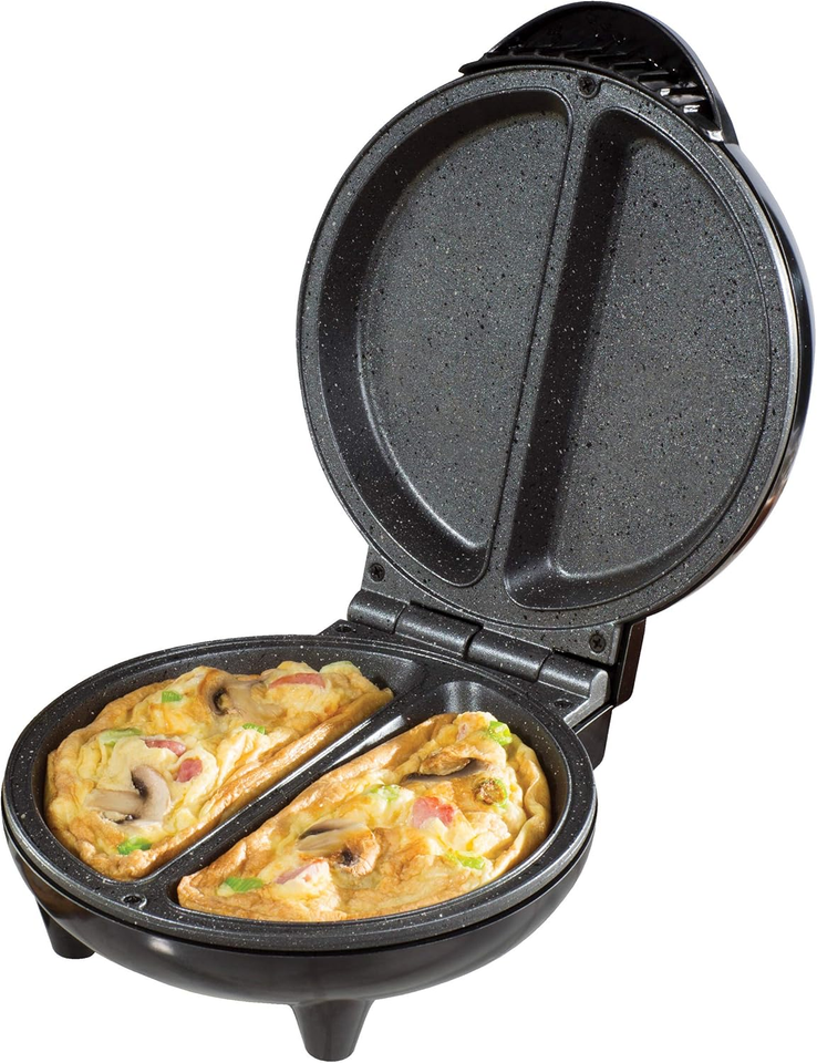 Deep Fill Omelette Maker, Dual Non-Stick Plates, Electric 750W Omelette ...