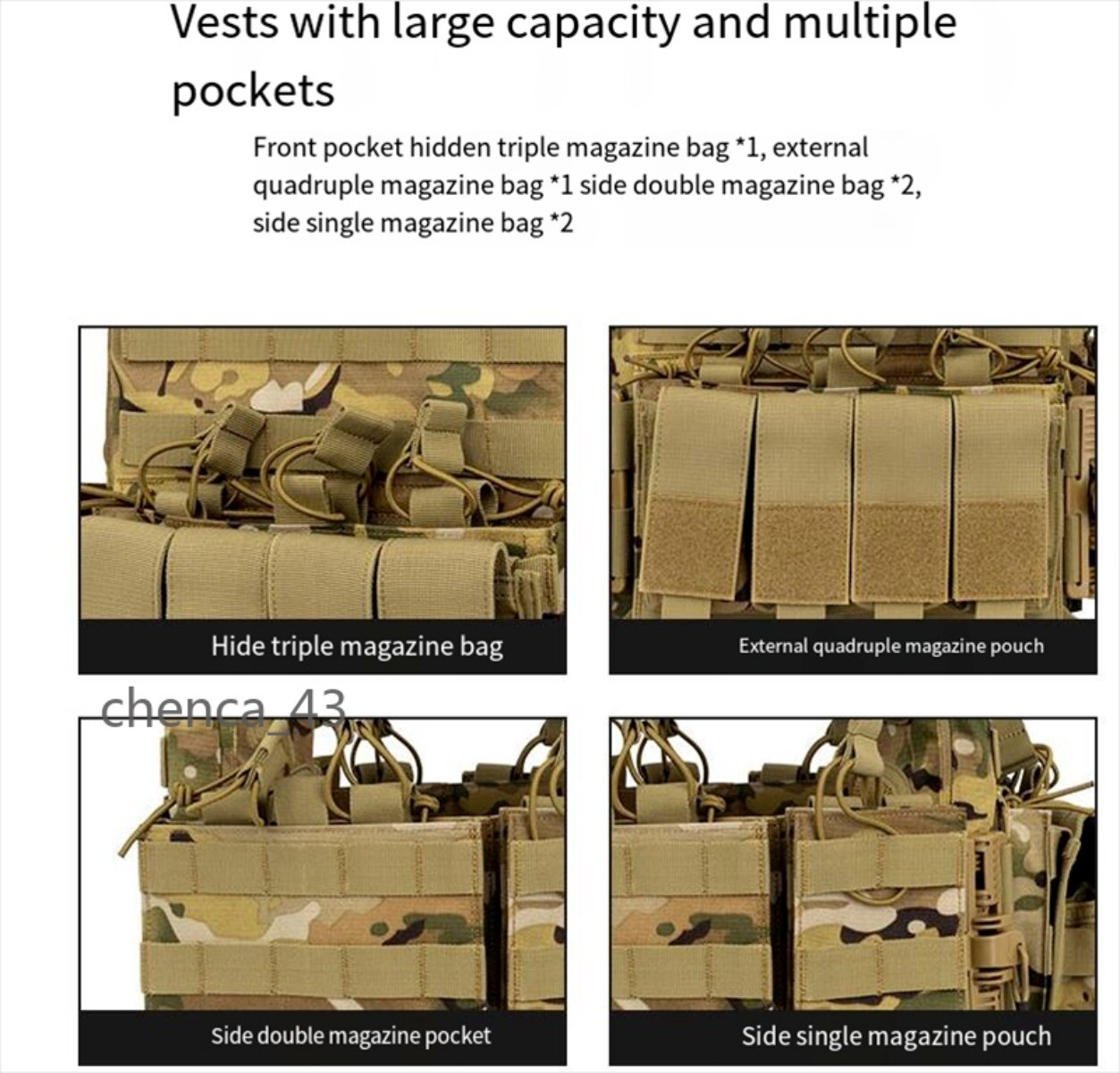 Tactical Vest Bulletproof Chest Rig Outdoor Multi Lightweight ...