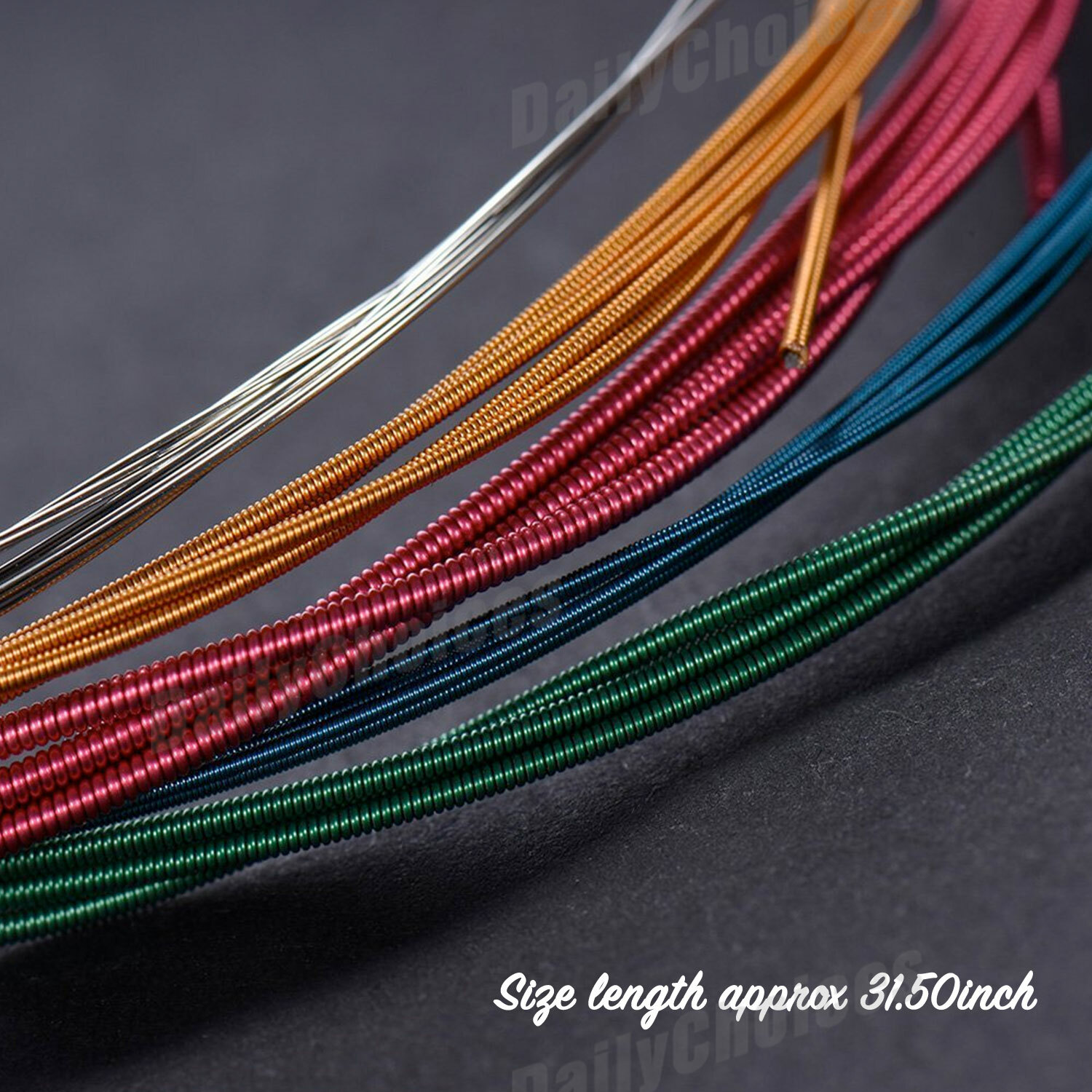Set of 6 Rainbow Colour Color Acoustic Guitar Strings | eBay