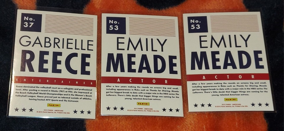 LOT (3) 2015 PANINI AMERICANA CARDS: GABRIELLE REECE & EMILY MEADE 🔥 ...