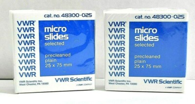 VWR Scientific 75mm Micro Slides (2 sealed boxes of 25)(50) 48300-025 ...