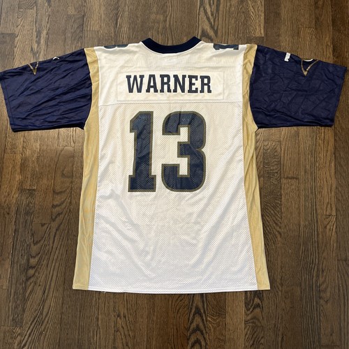 St. Louis Rams Jersey Mens Size Large Kurt Warner White | eBay