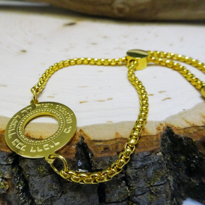 Small Gold Blessing Pendant Chain Bracelet | eBay