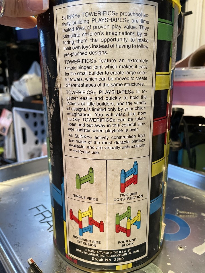 Vintage Slinky Brand Ringa Majigs Creative Building Toy Play Shapes ...