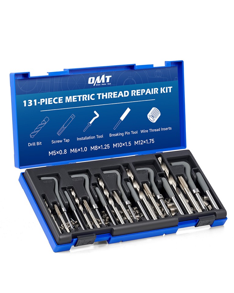 131PCS Helicoil Type Thread Repair Kit rethread Stripped Metric M5 M6 ...