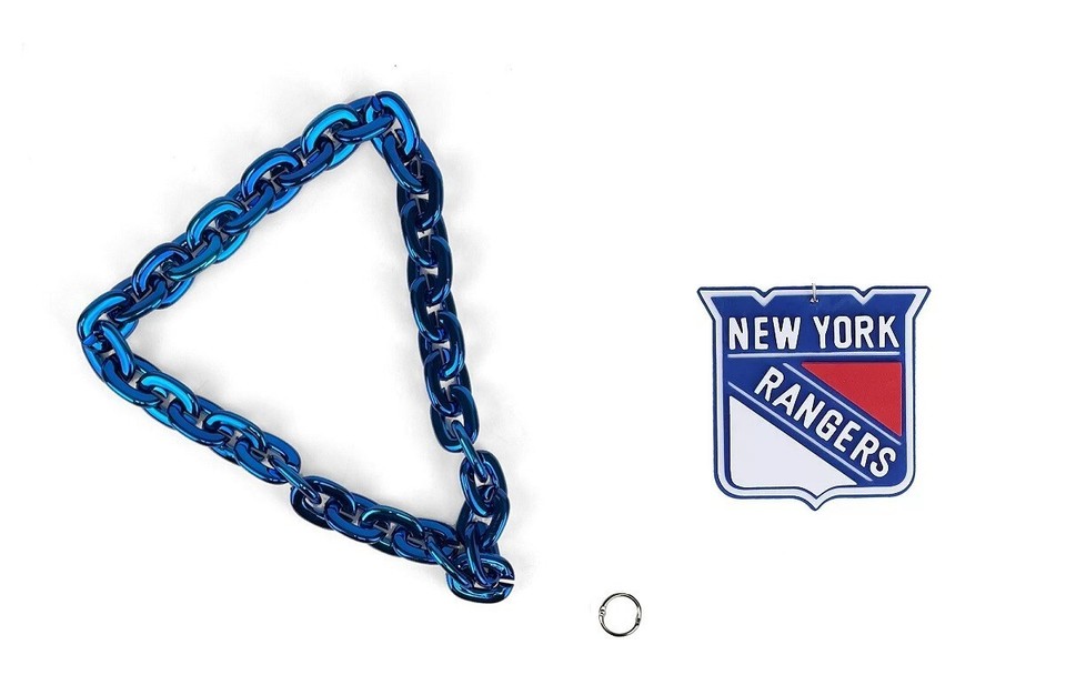 New NHL New York Rangers BIG Fan Chain Blue Necklace 3D Foam | eBay