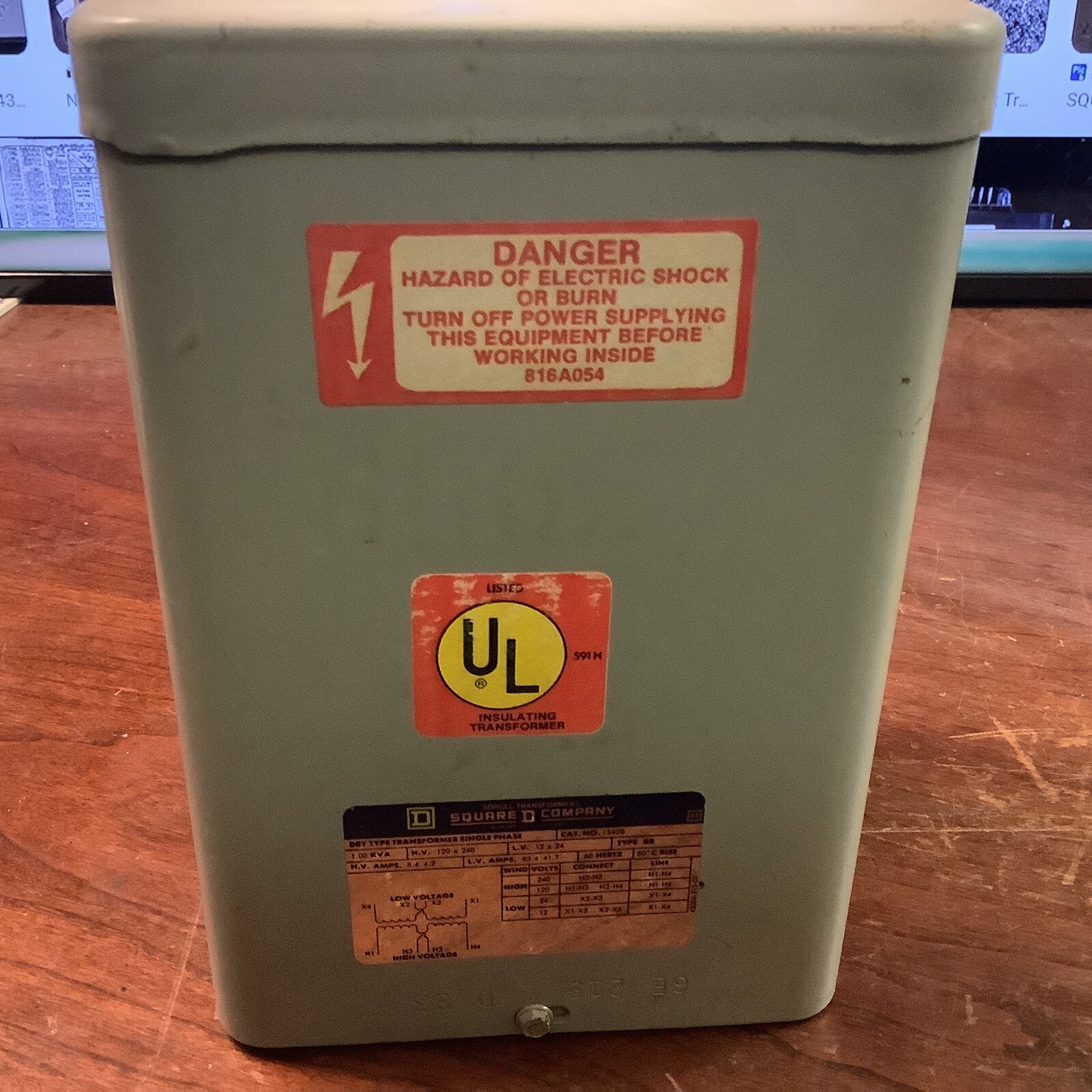 Square D 1S43B Type BB Transformer 1.0 KVA 120/240 12/24 Phase 1 | eBay